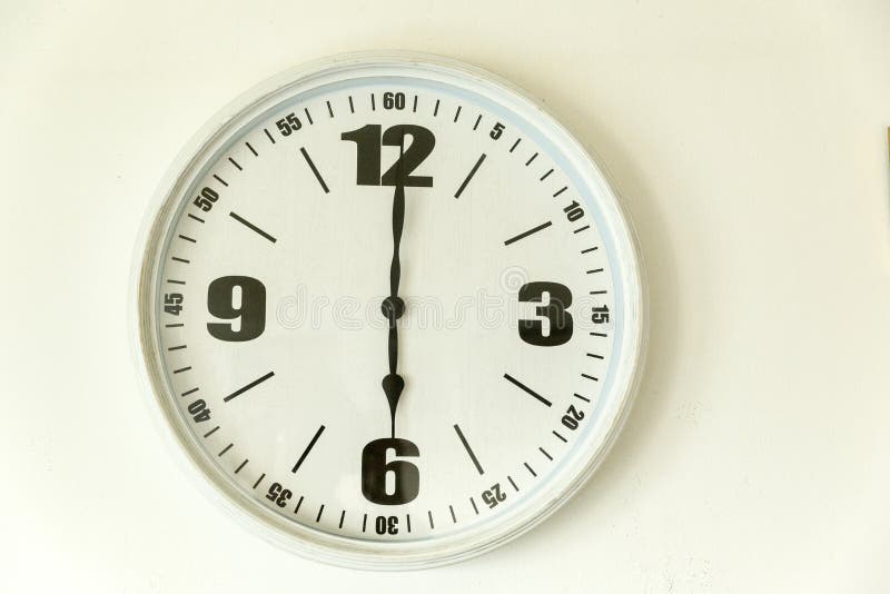 Six O`clock at the Wall Watch Stock Photo - Image of white, period ...