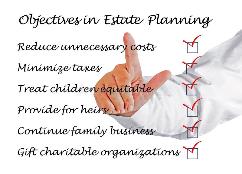 Objectives in Estate Planning Stock Illustration - Illustration of ...