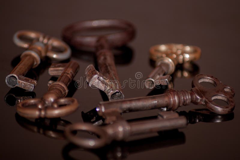 Six old rusty keys stock image. Image of door, grey - 115472237