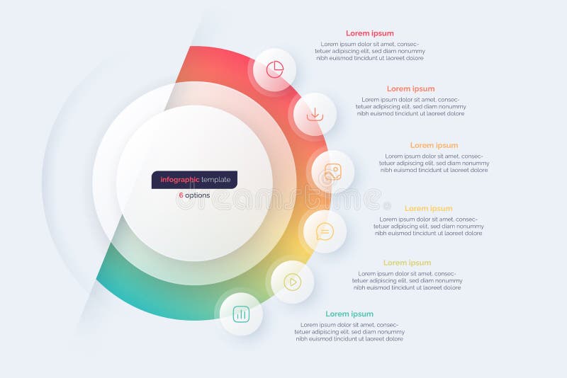 Six Option Circle Infographic Design Template. Vector Illustration ...