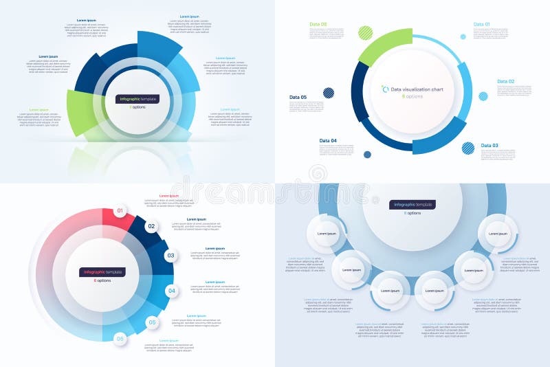 Six Option Circle Infographic Design Templates. Vector Illustration ...