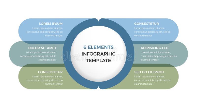 Six Options Infographic Template Stock Illustration - Illustration of ...