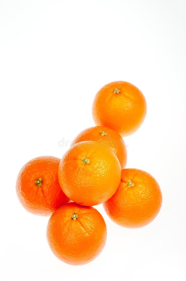 Six Fresh Oranges Isolated on White Stock Image - Image of food, nature ...