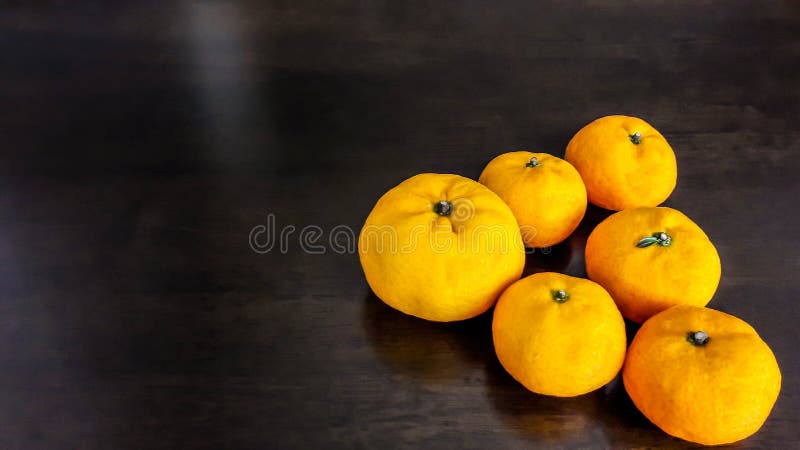 Six oranges on table. stock image. Image of develop, acidic - 84894019
