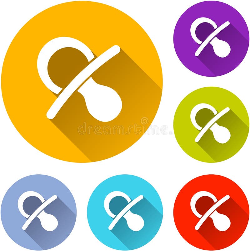 Six pacifier icons stock vector. Illustration of pacifier - 107782698