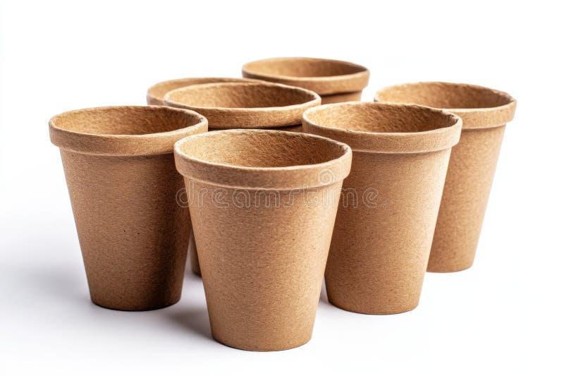 A Collection of Six Eco-friendly Paper Cups Arranged Together. Perfect ...