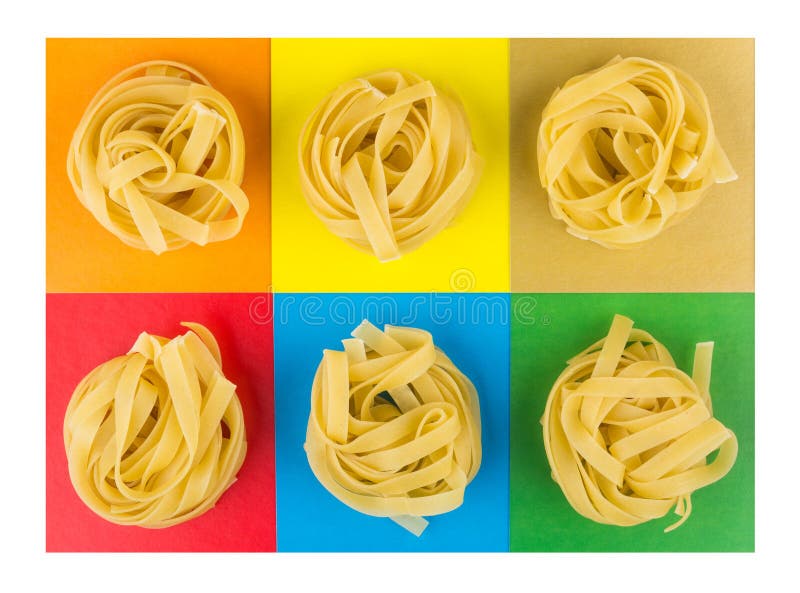 Six Pasta on Multicolored Paper Stock Photo - Image of colored, studio ...