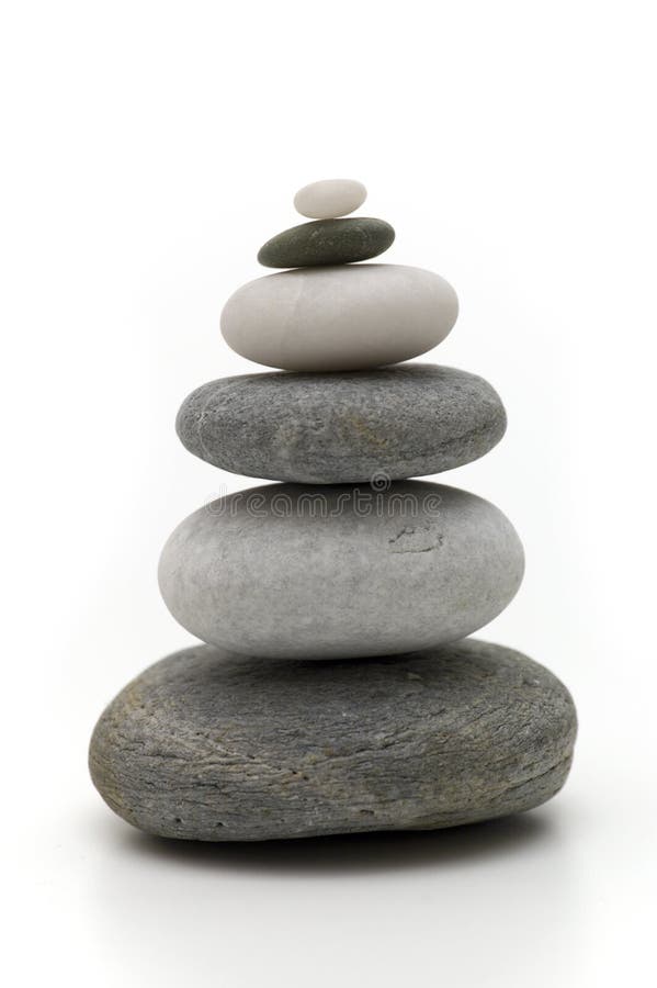 Pebbles Stacked Isolated on White Stock Photo - Image of balanced ...