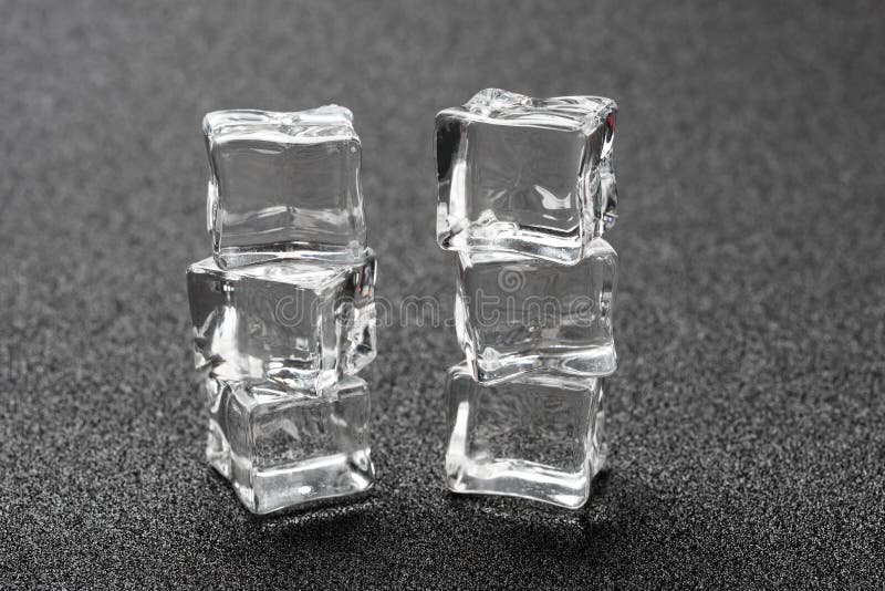 Six Pieces Ice Cubes on Dark Background Stock Image - Image of fresh ...
