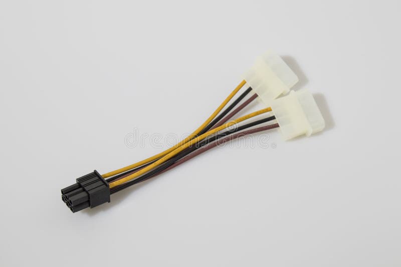 Six Pin Gpu Cable Pc Component in a White Background Stock Image ...