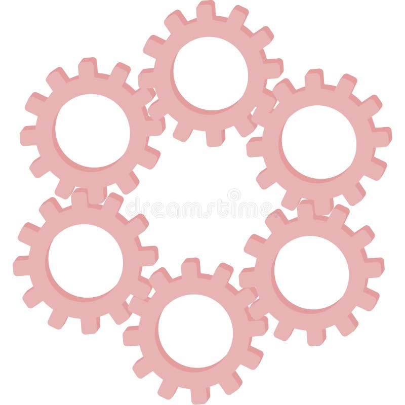 Pink Gear Icon Isolated on Pink Background. Cogwheel Gear Settings Sign ...