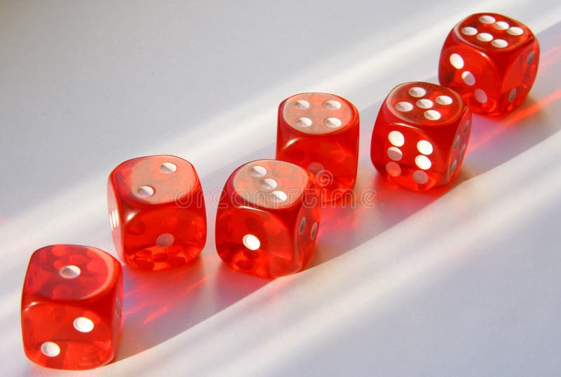 Six playing cubes. stock photo. Image of entertainment - 1868694