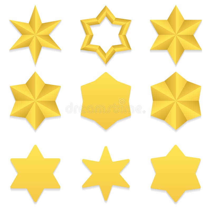 Six point stars collection stock vector. Illustration of angles - 72348627