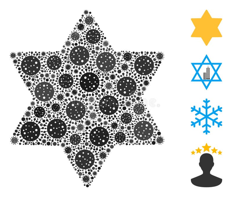 Six Pointed Star Collage of CoronaVirus Elements Stock Illustration ...