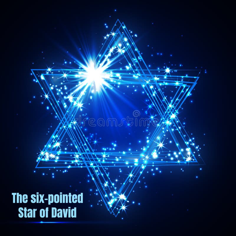 The Six-pointed Star of David, Shining Blue Magic Vector Star Stock ...