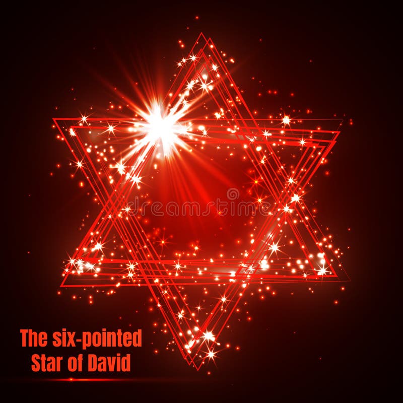 The Six-pointed Star of David, Shining Red Magic Vector Star Stock ...