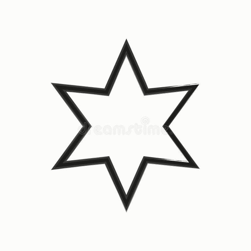 Six-pointed Star Icon. Black Frame. Isolated Abstract Symbol. Geometric ...