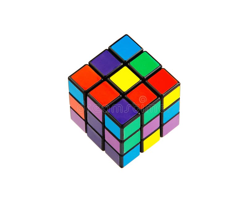 Modèle De Cube En Rubik Bleu, Jaune, Rouge, Ogange, Vert Photo stock ...