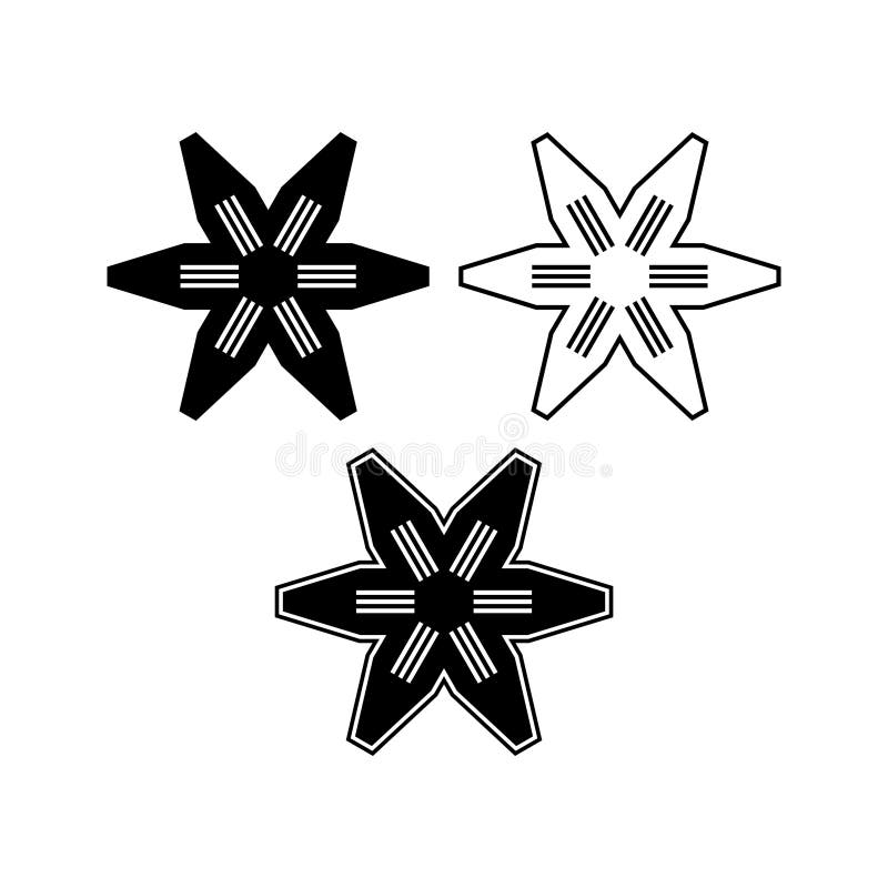 Six Rays Star Shape Logo. Abstract Vector Sign Stock Illustration ...