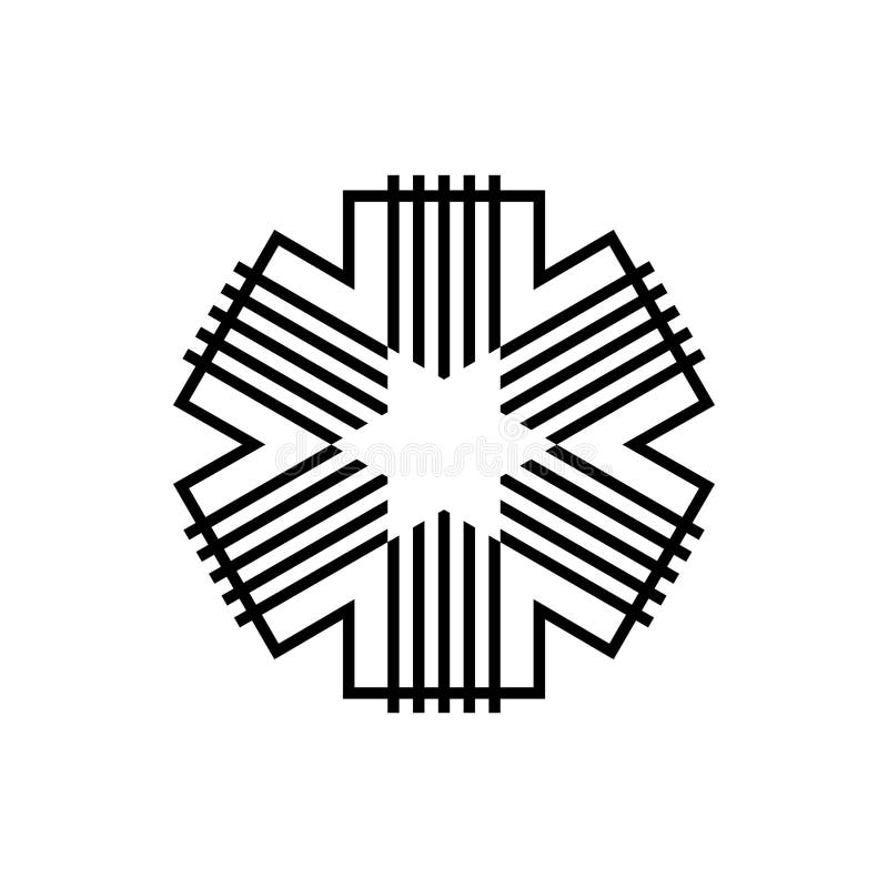 Six Rays Star Shape Logo. Abstract Vector Sign Stock Illustration ...