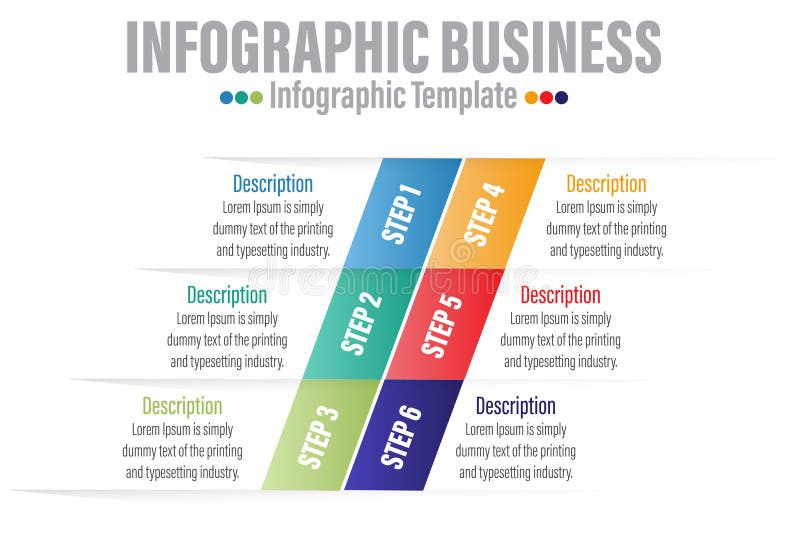 Six Rectangle Timeline Steps or Option Workflow Infographic Plan ...