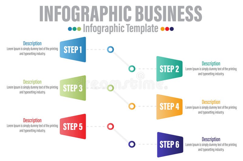 Six Rectangle Timeline Steps or Option Workflow Infographic Plan ...