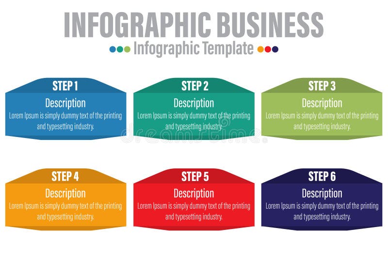 Six Rectangle Timeline Steps or Option Workflow Infographic Plan ...