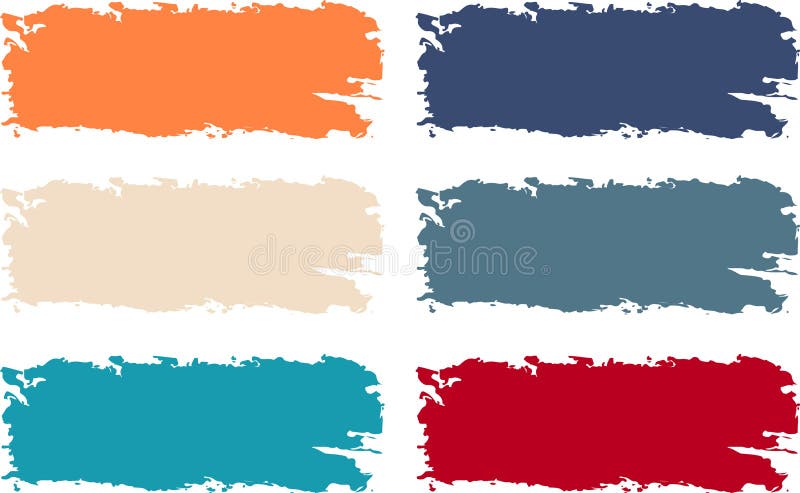 Colorful Palette Retro Colors Abstract Backdrop Brush Strokes Set Stock ...