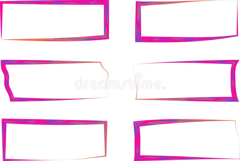 Pink Fuchsia Clor Colorful Rectangular Art Frames Set Stock Vector ...