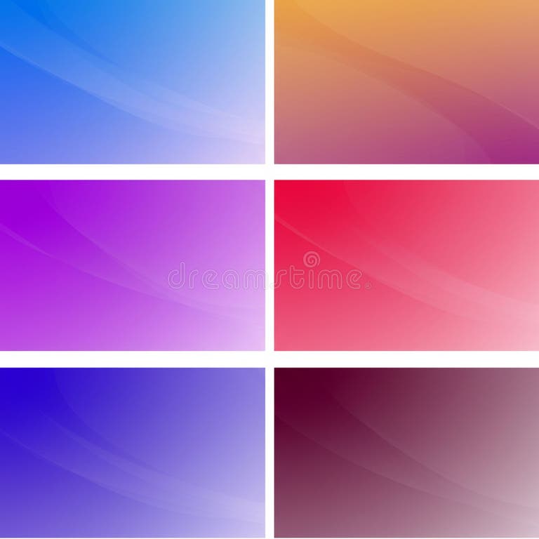 Six Rectangular Panels Feature Smooth Gradient Backgrounds with Subtle ...