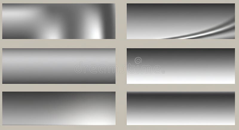 Six Rectangular Panels Feature Various Gradients of Smooth Metallic ...