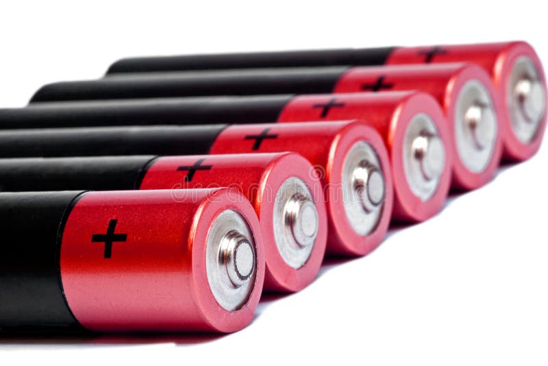 Finger-type Batteries of the AA Size on a White Background Stock Photo ...