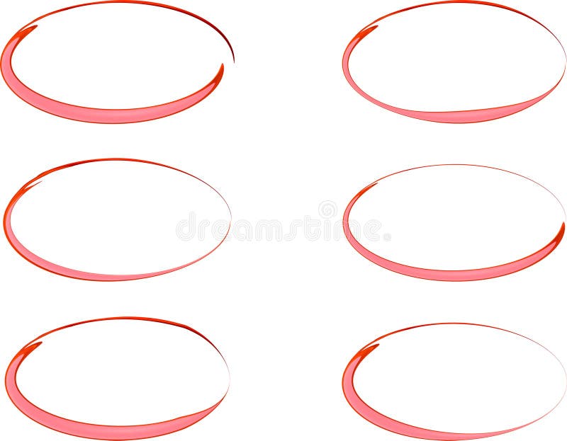 Red Colorful Decorative Elegant Abstract Ellipse Set Stock Vector ...