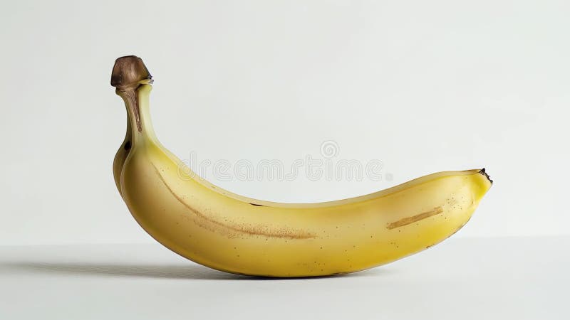 Ripe Yellow Bananas Aligned Precisely on Clean White Surface ...