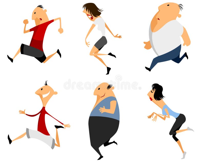 Six running man stock vector. Illustration of shirt, marathon - 64328509