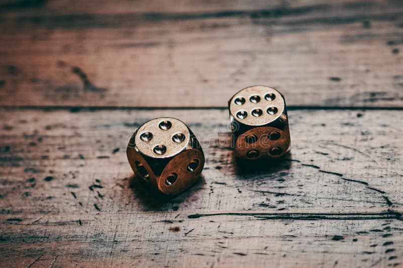 Six-sided Dice on a Wooden Surface Stock Image - Image of face, pair ...