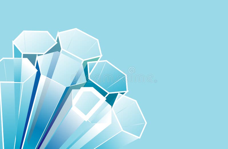 Six Sided Polygonal and Hexagonal3 Dimensional Glass Rods. Stock Vector ...