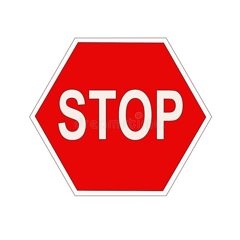Six sided stop sign stock illustration. Illustration of symbol - 10582490