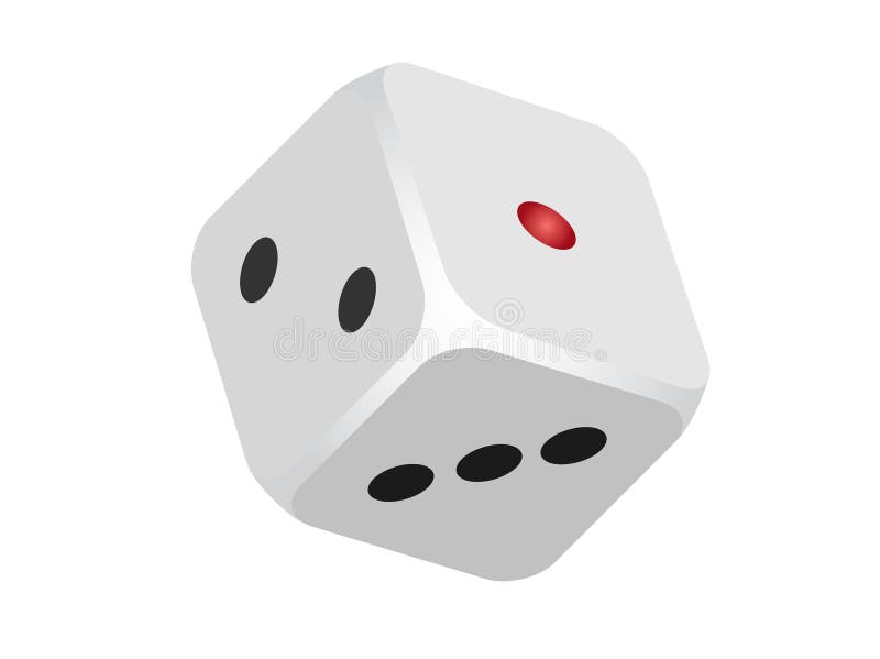 Six Sided White Game Die Icon, Showing Sides of 1, 2, 3 Stock ...