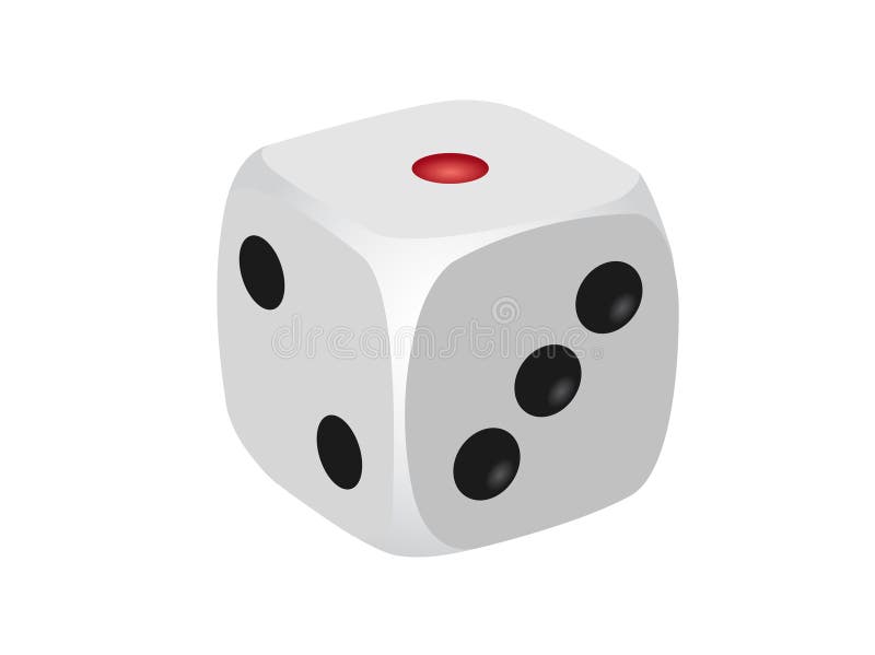 Six Sided White Game Die Icon, Showing Sides of 1, 2, 3 Stock ...