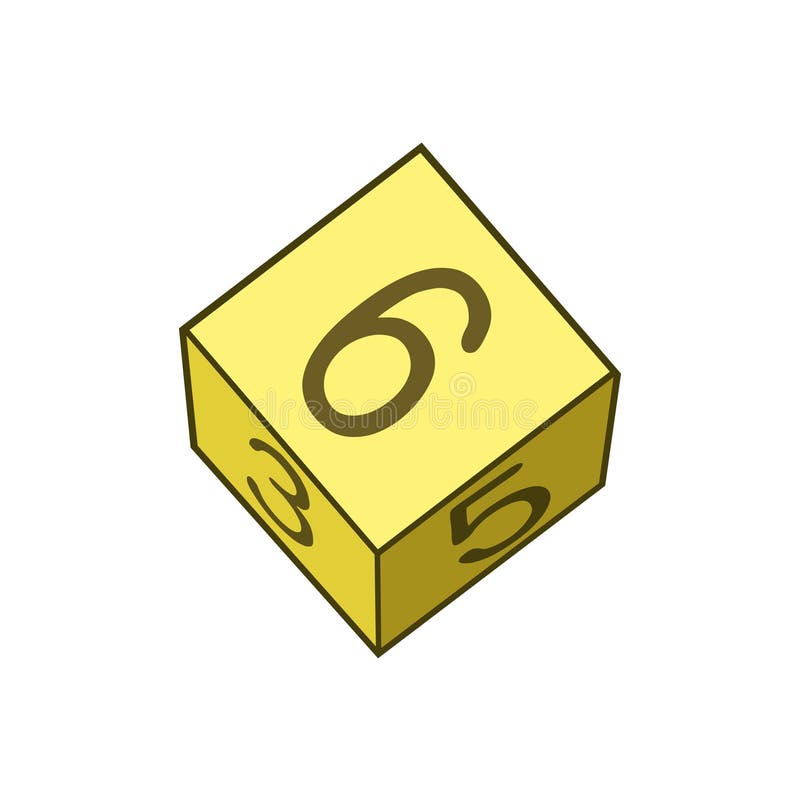 Six sides dice stock vector. Illustration of cartoon - 352754752