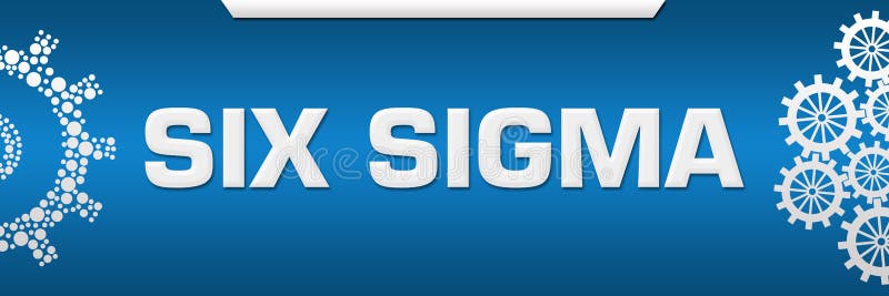 Six Sigma Blue Both Side Gears Stock Illustration - Illustration of ...