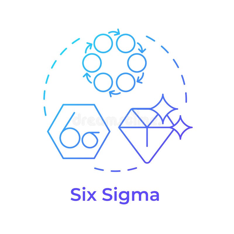 Six Sigma Methodology Blue Gradient Concept Icon Stock Vector ...