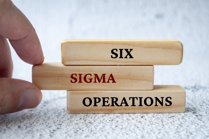 Six Sigma Operations Text on Wooden Blocks. Process Improvement Concept ...