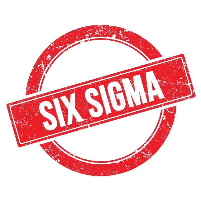 SIX SIGMA Text on Red Grungy Round Stamp Stock Illustration ...