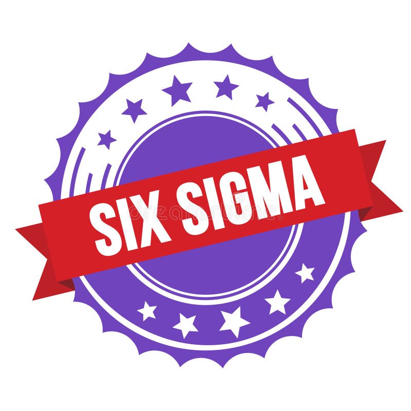 SIX SIGMA Text on Red Violet Ribbon Stamp Stock Illustration ...