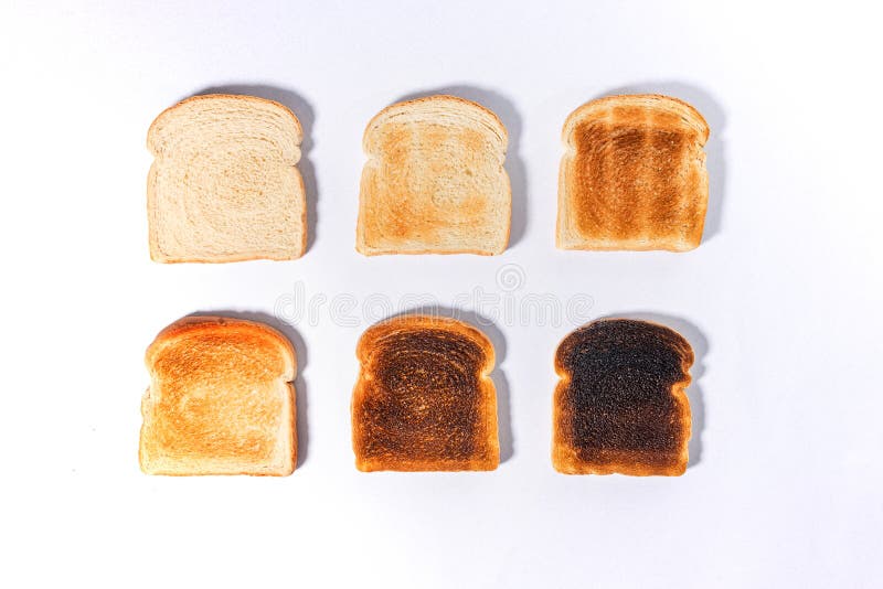 Six Slices of Bread Toasted for a Different Level Stock Image - Image ...