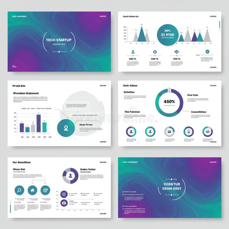 A Six-slide Business Presentation Layout Featuring Modern Design ...