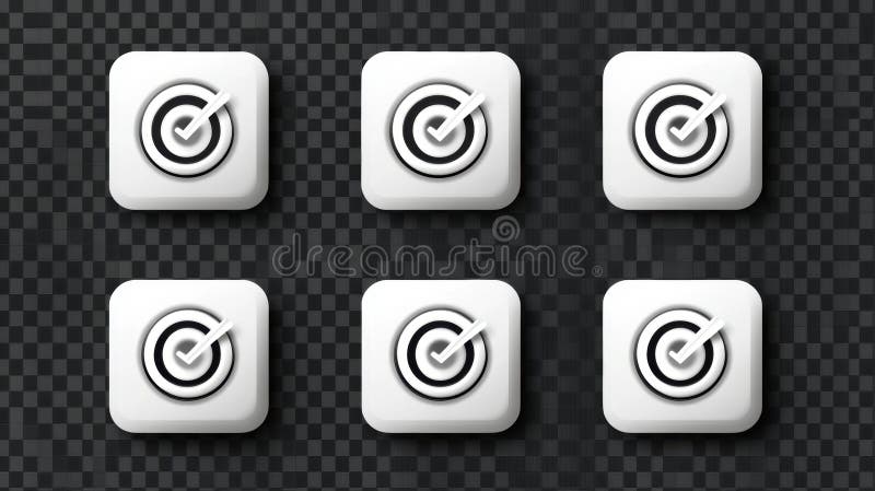 Achieved Goals Icon Set stock illustration. Illustration of black ...