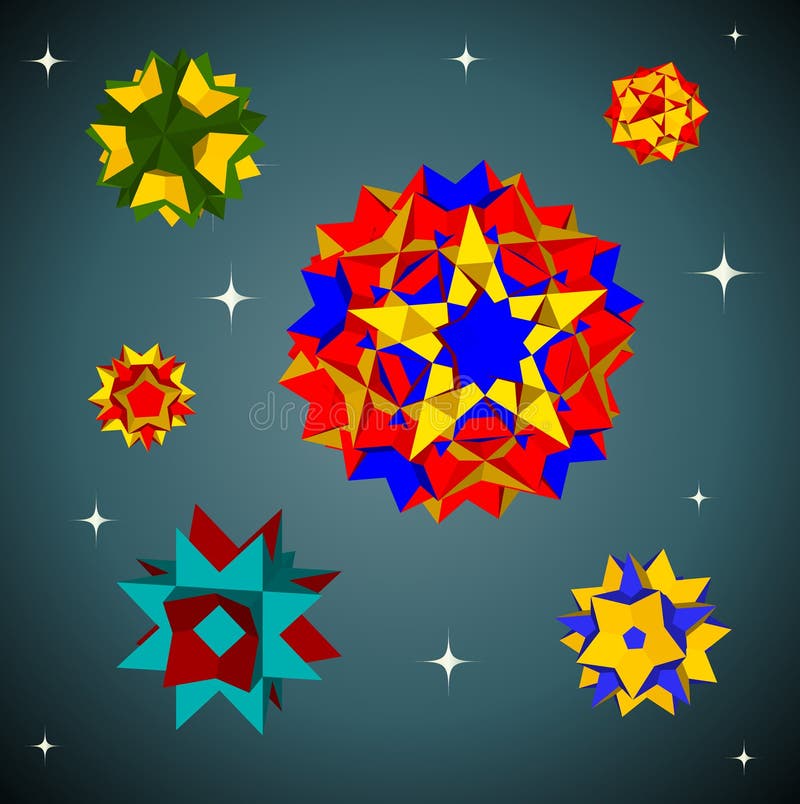 Six star polyhedrons stock illustration. Illustration of shape - 29257789